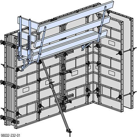 Pouring-platforms with single brackets