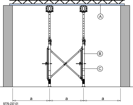 Propping for precast sectional slabs