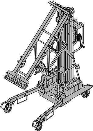 Operating with DekLift 4.50m and assembling tool from ground level