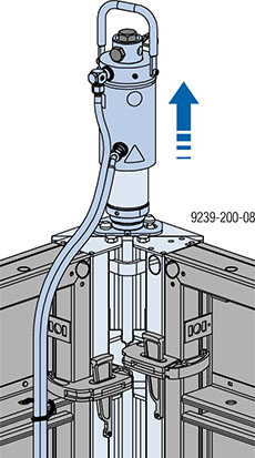 Operation of the Framax stripping corner I hydraulic