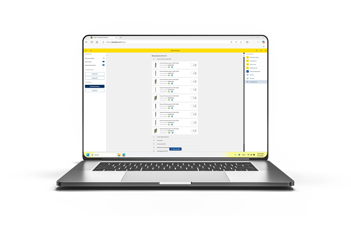 Easy Formwork Planner - Doka